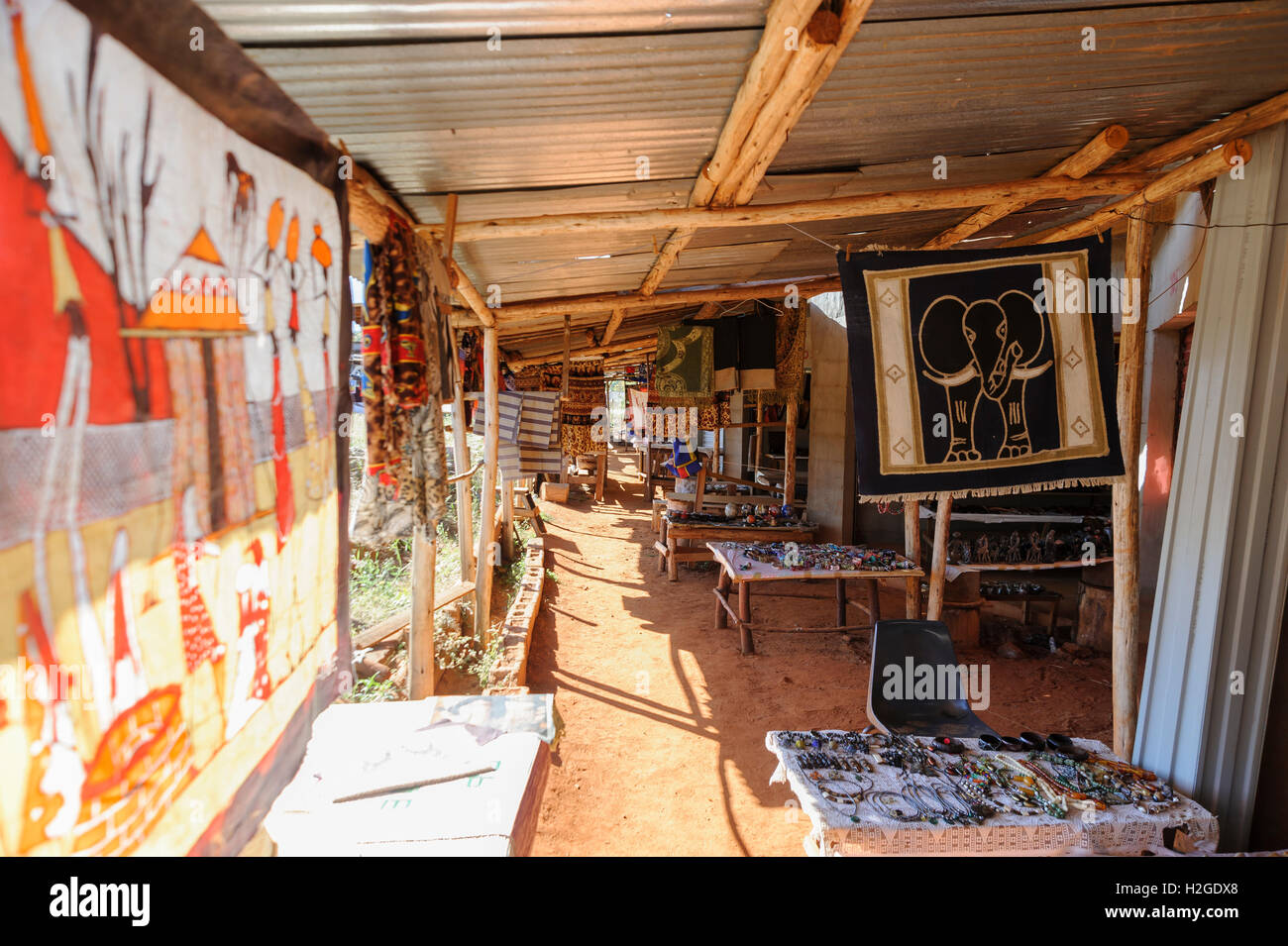 Swazi craft market offering a variety of handmade crafts, souvenirs ...