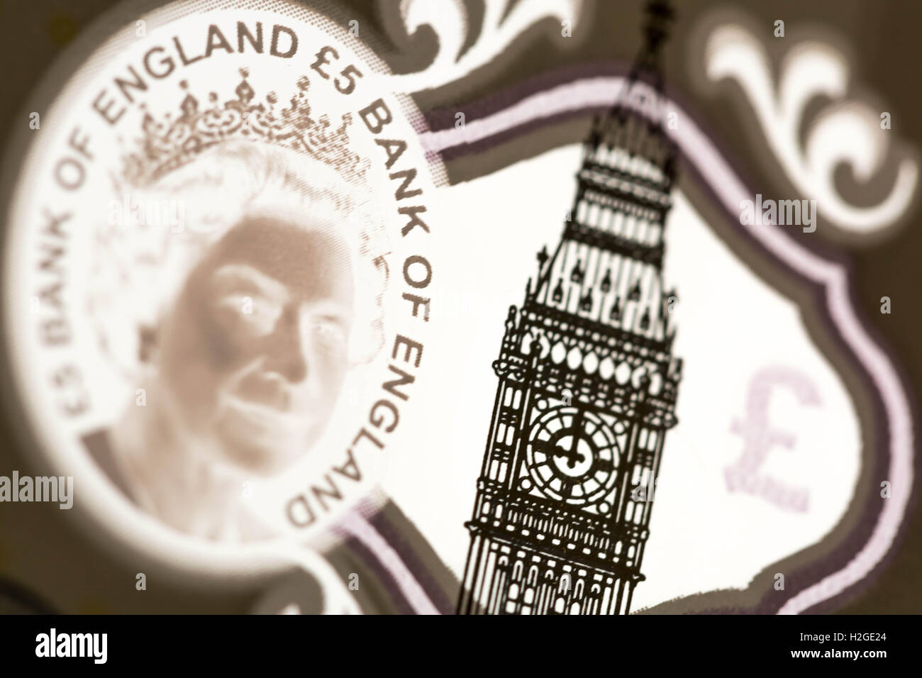 New issue British £5 polymer banknote Stock Photo - Alamy