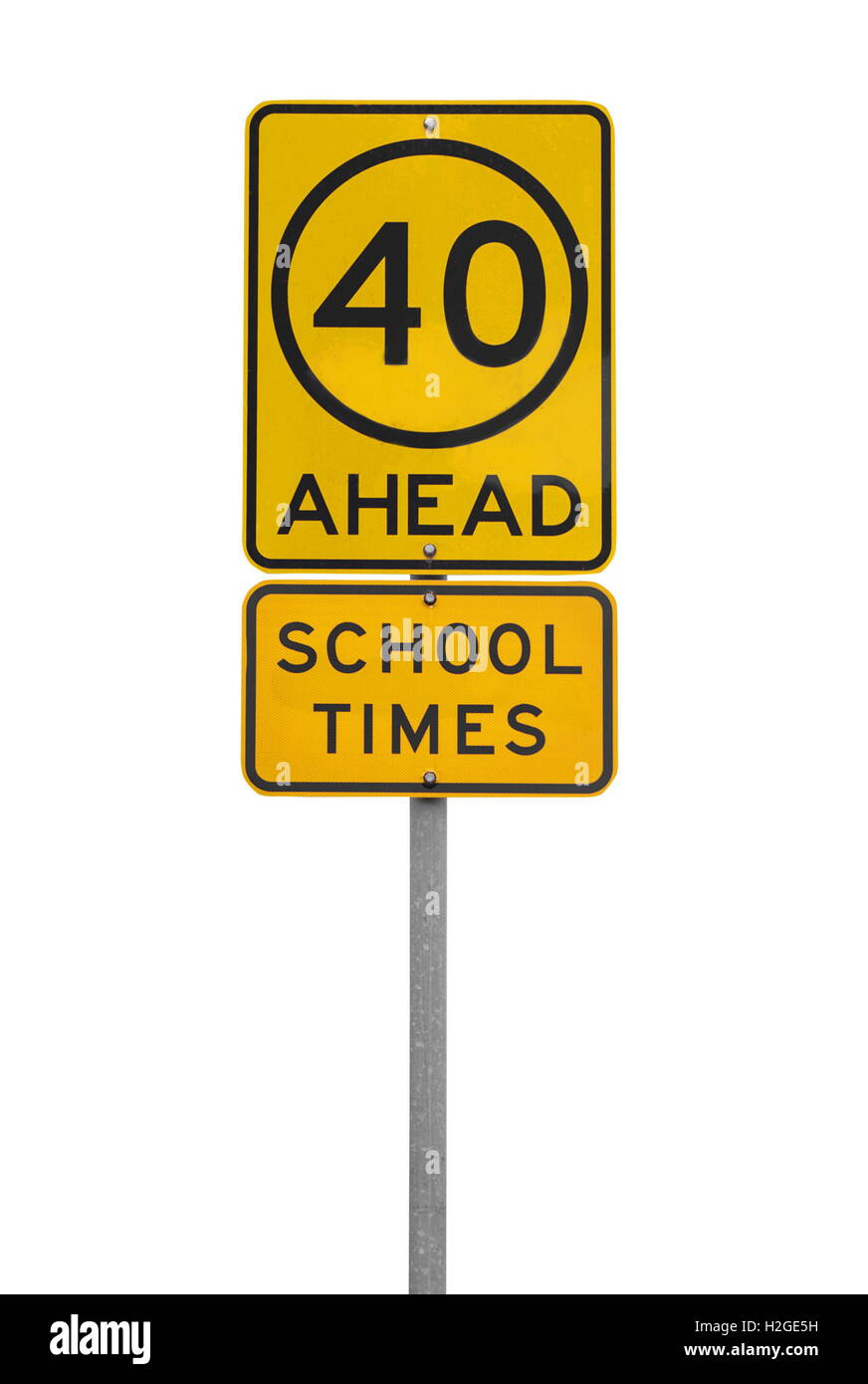 school road sign over white Stock Photo - Alamy