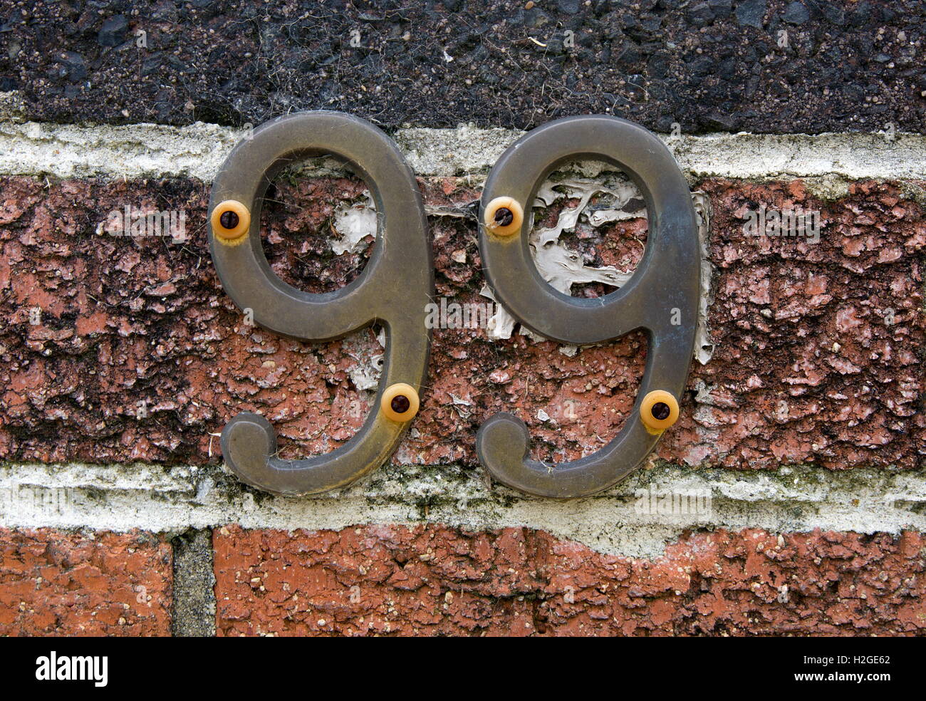 street house numbers.number 99 Stock Photo - Alamy