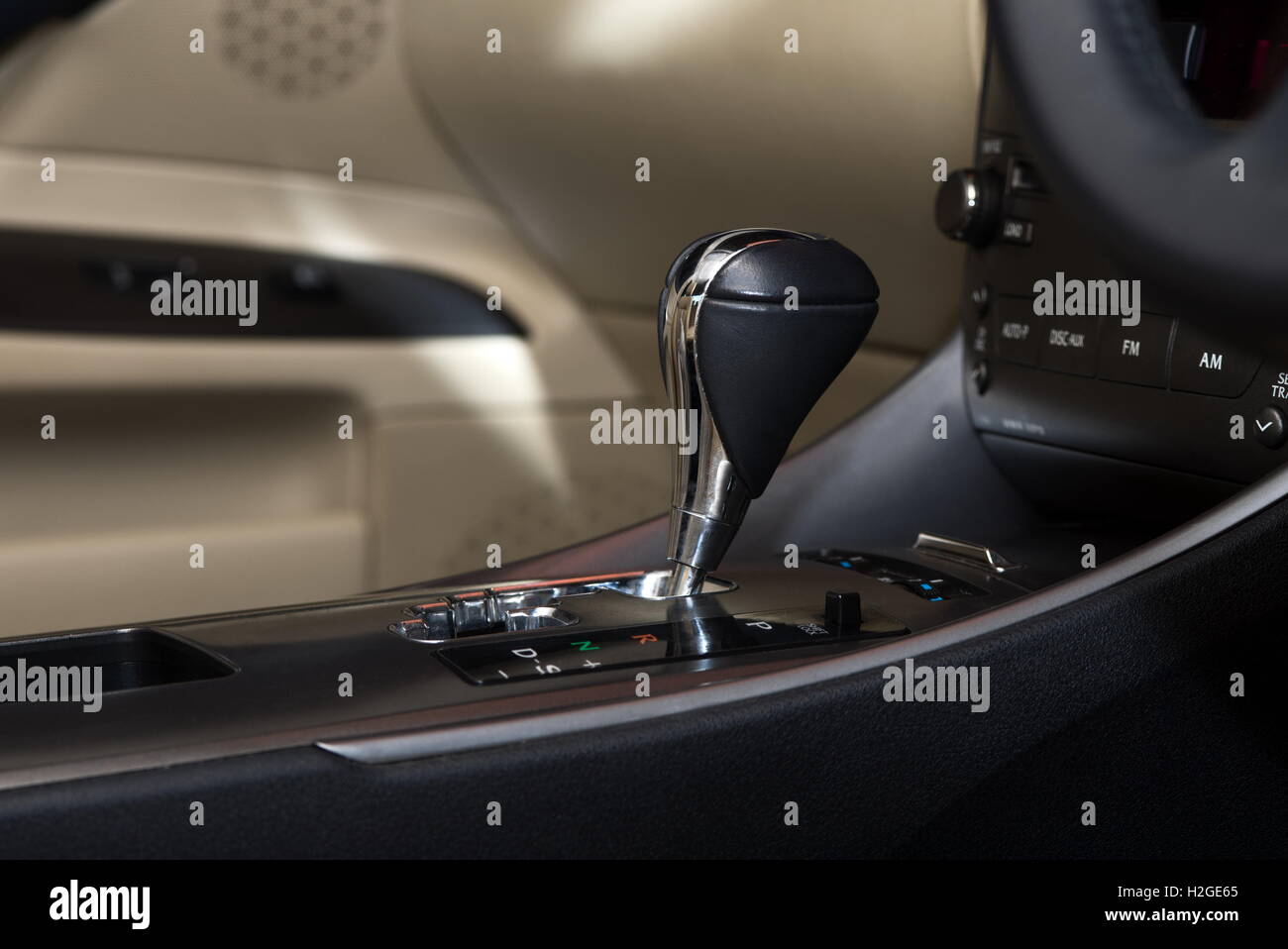 car interior .transmission closeup Stock Photo - Alamy