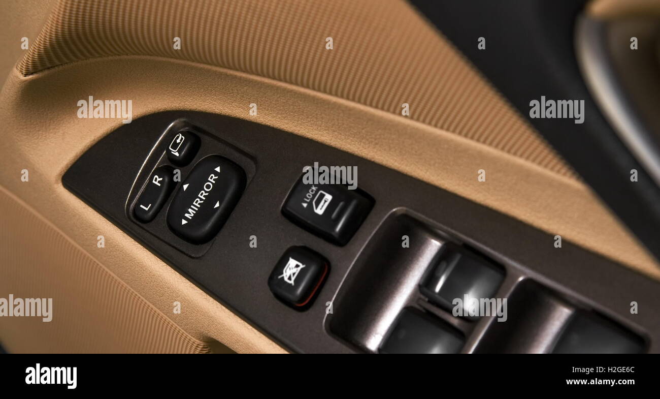 car interior. window buttons system Stock Photo - Alamy