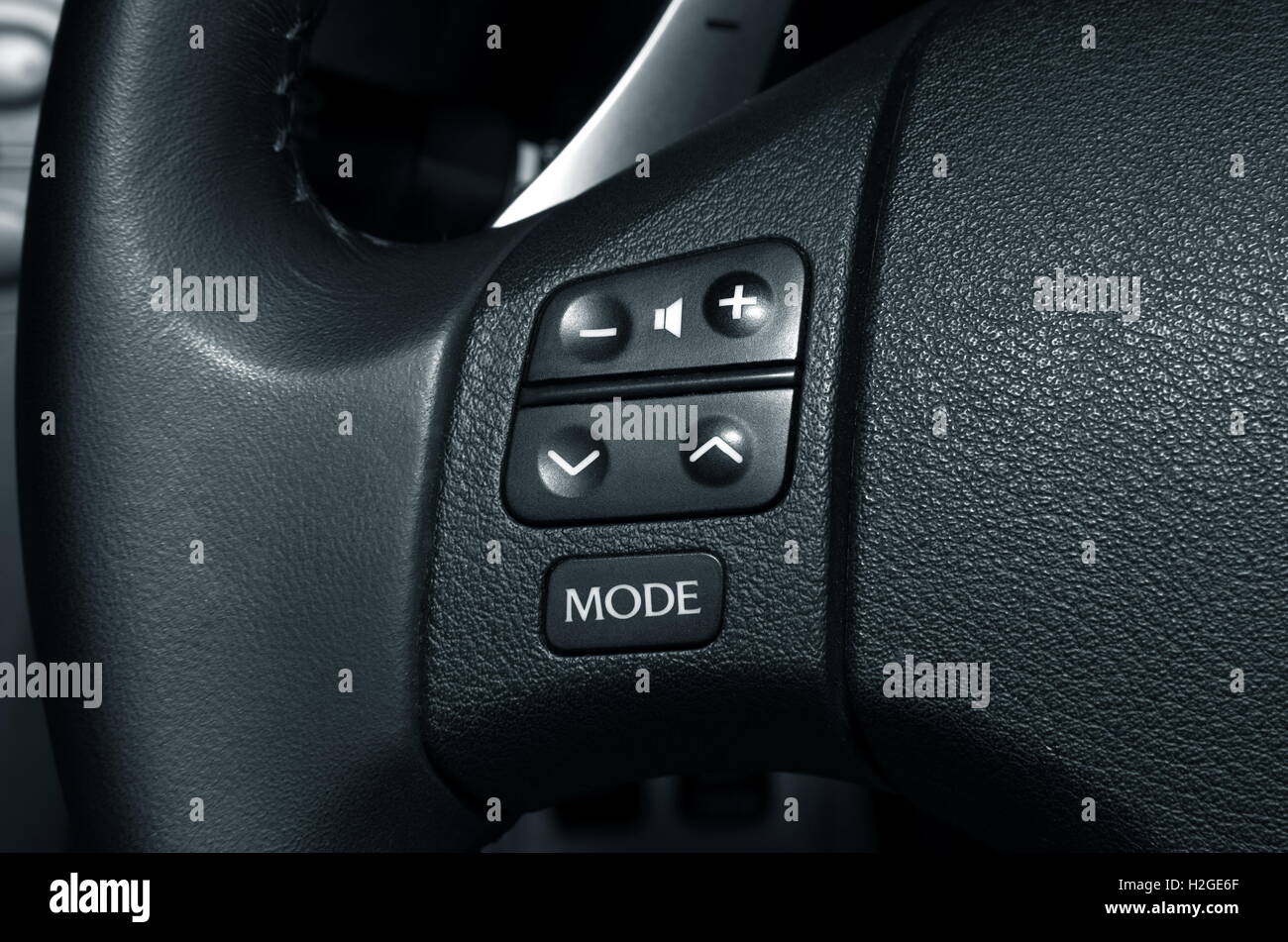 car interior .wheel button system control Stock Photo - Alamy