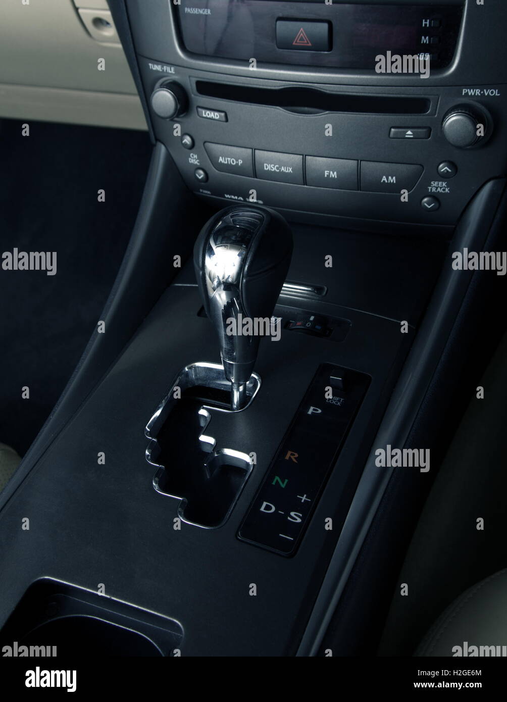 car interior .transmission closeup Stock Photo - Alamy