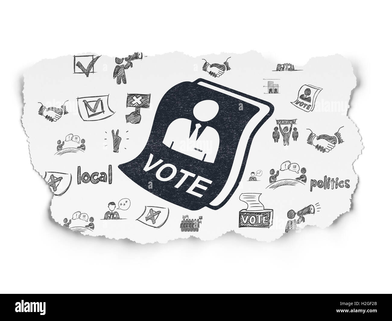 Political concept: Ballot on Torn Paper background Stock Photo - Alamy