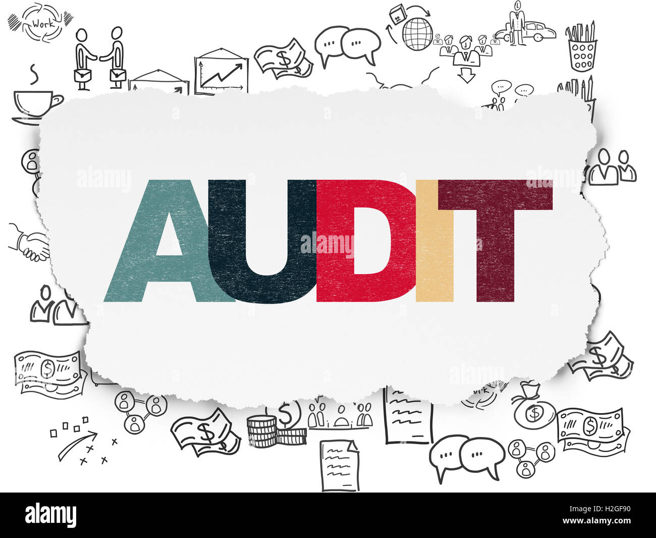 Business concept: Audit on Torn Paper background Stock Photo - Alamy