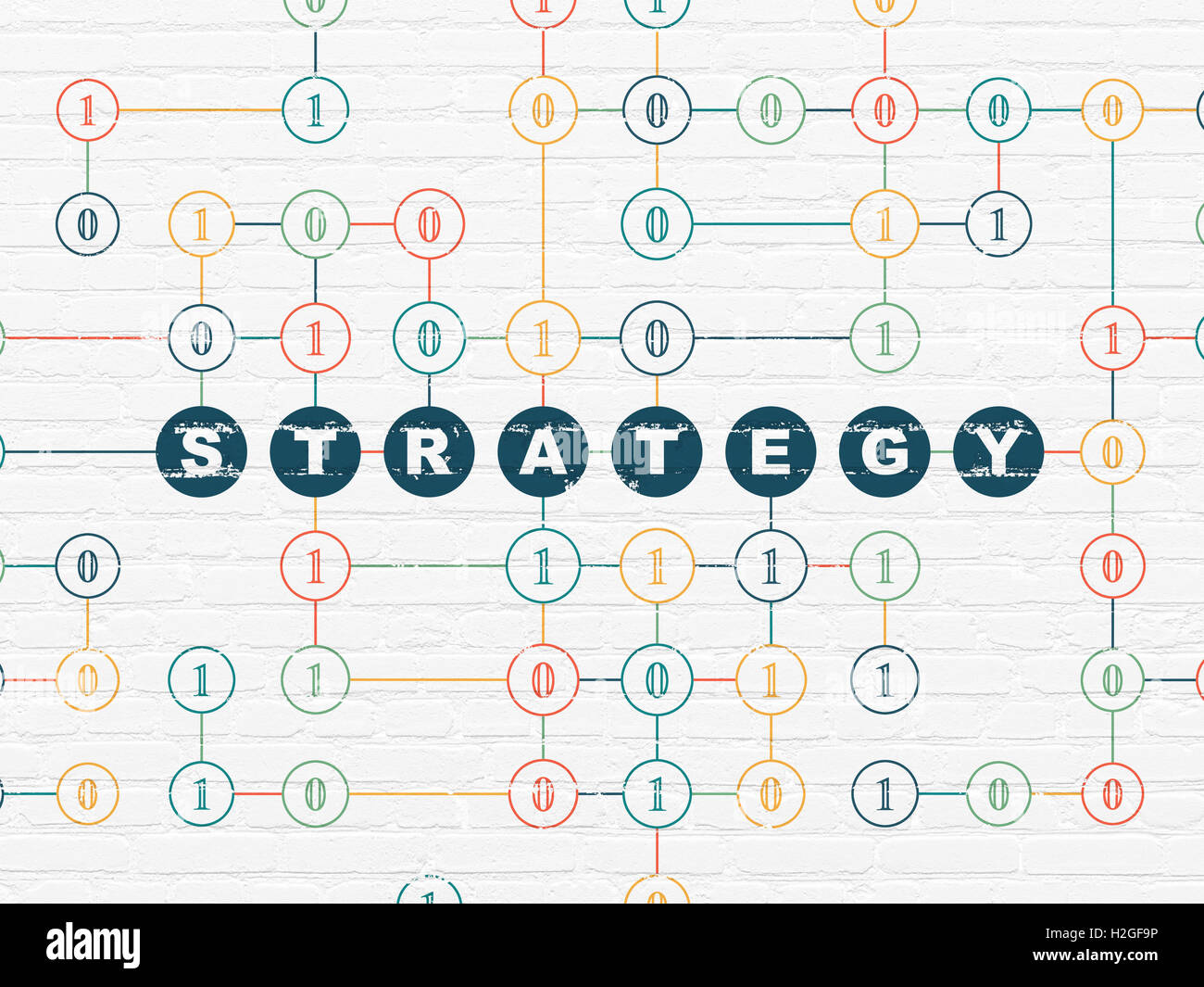 Finance concept: Strategy on wall background Stock Photo - Alamy