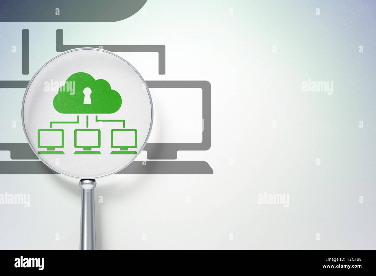 Privacy concept: Cloud Network with optical glass on digital background ...