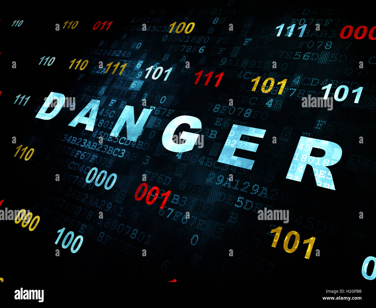 Protection concept: Danger on Digital background Stock Photo - Alamy