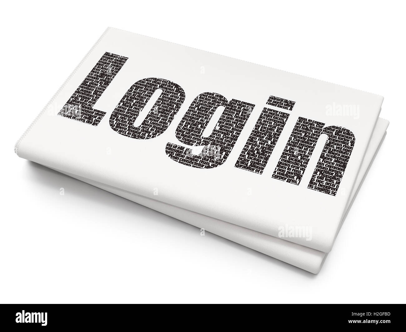 Safety concept: Login on Blank Newspaper background Stock Photo - Alamy