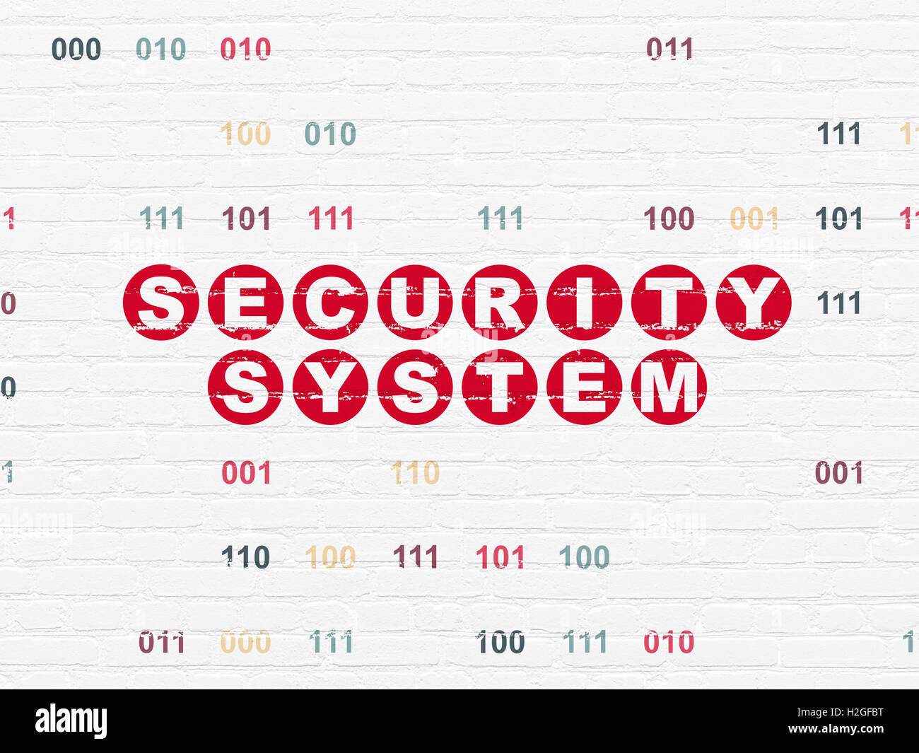 Safety concept: Security System on wall background Stock Photo - Alamy