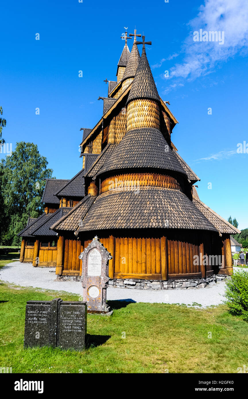 Norwat, Notodden. Heddal stave church is Norway's largest stave church ...