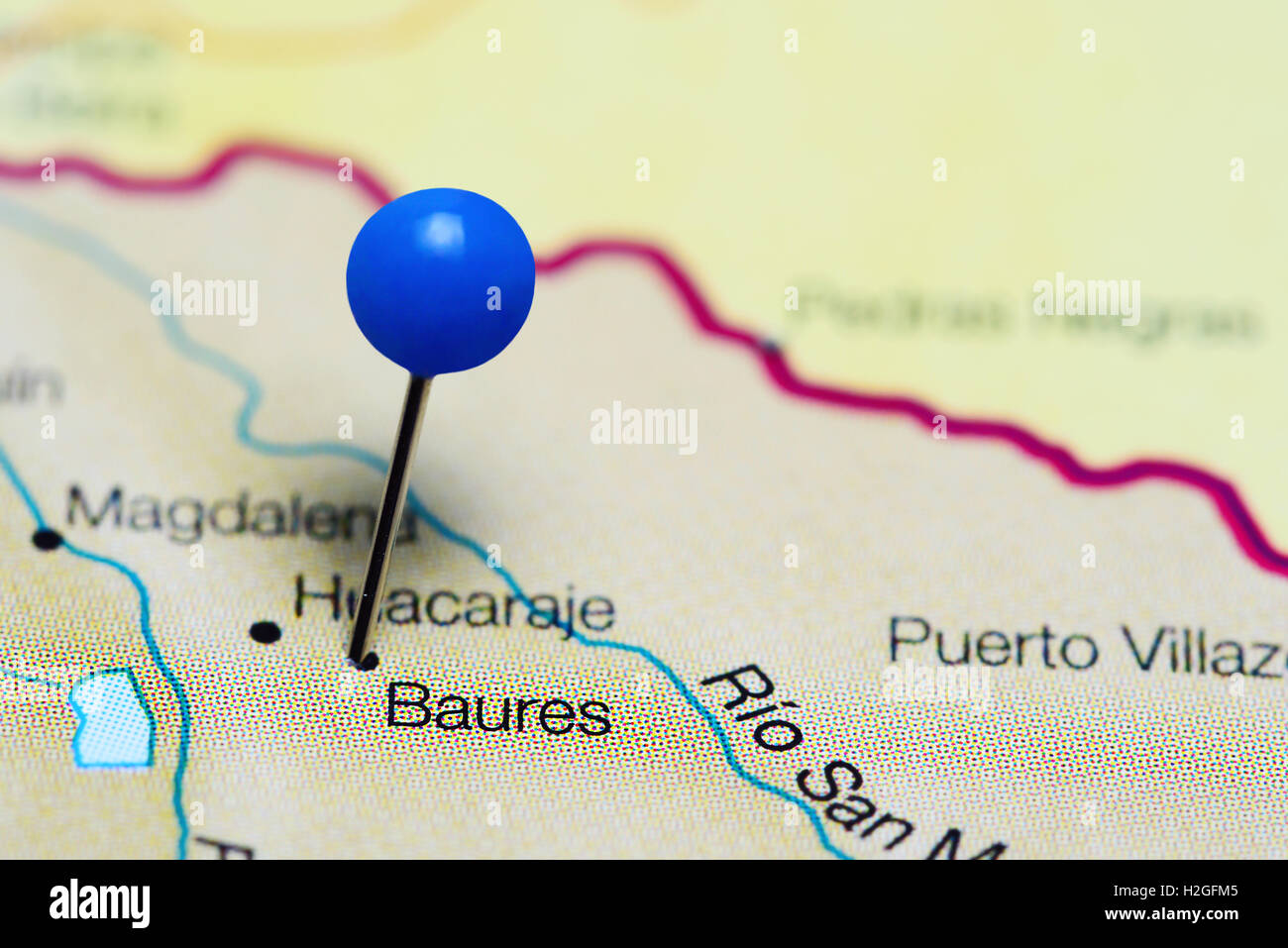 Baures pinned on a map of Bolivia Stock Photo - Alamy