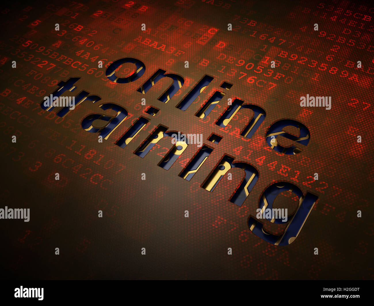 Education concept: Online Training on digital screen background Stock ...