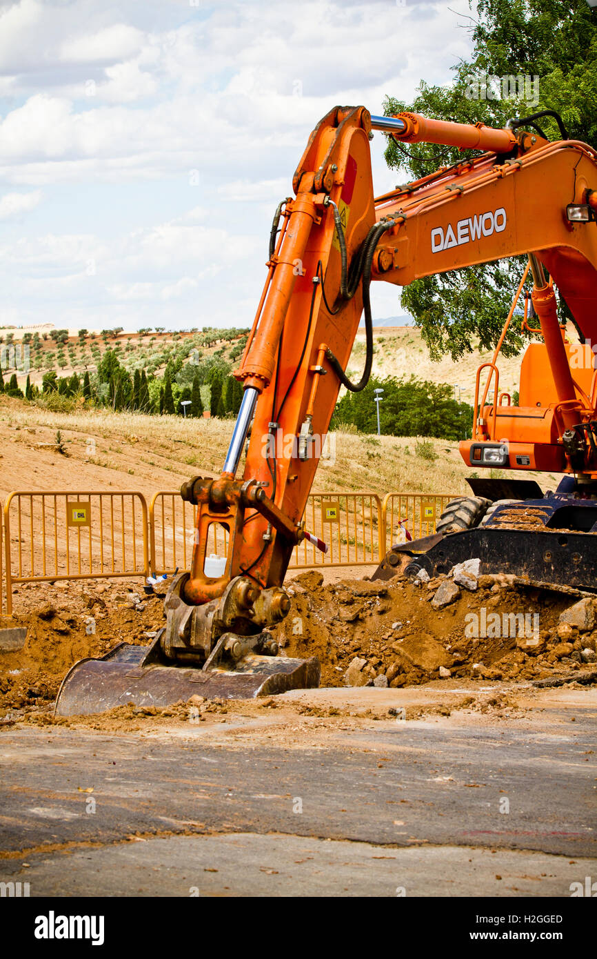 Construction site with excavating equipment Stock Photo - Alamy