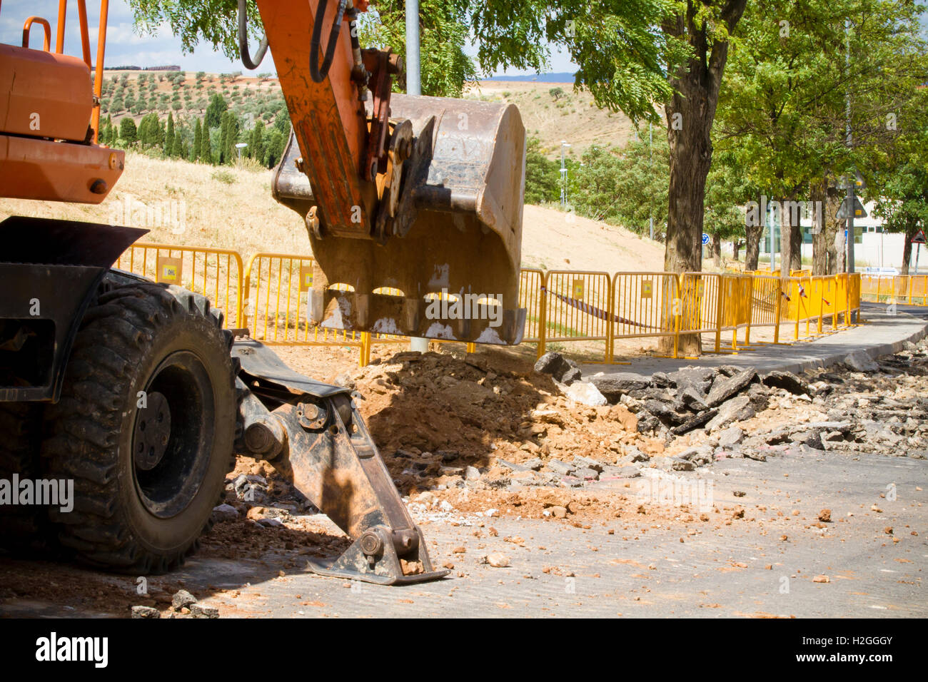 Bulldozer With Raised Loader Bucket High Resolution Stock Photography ...