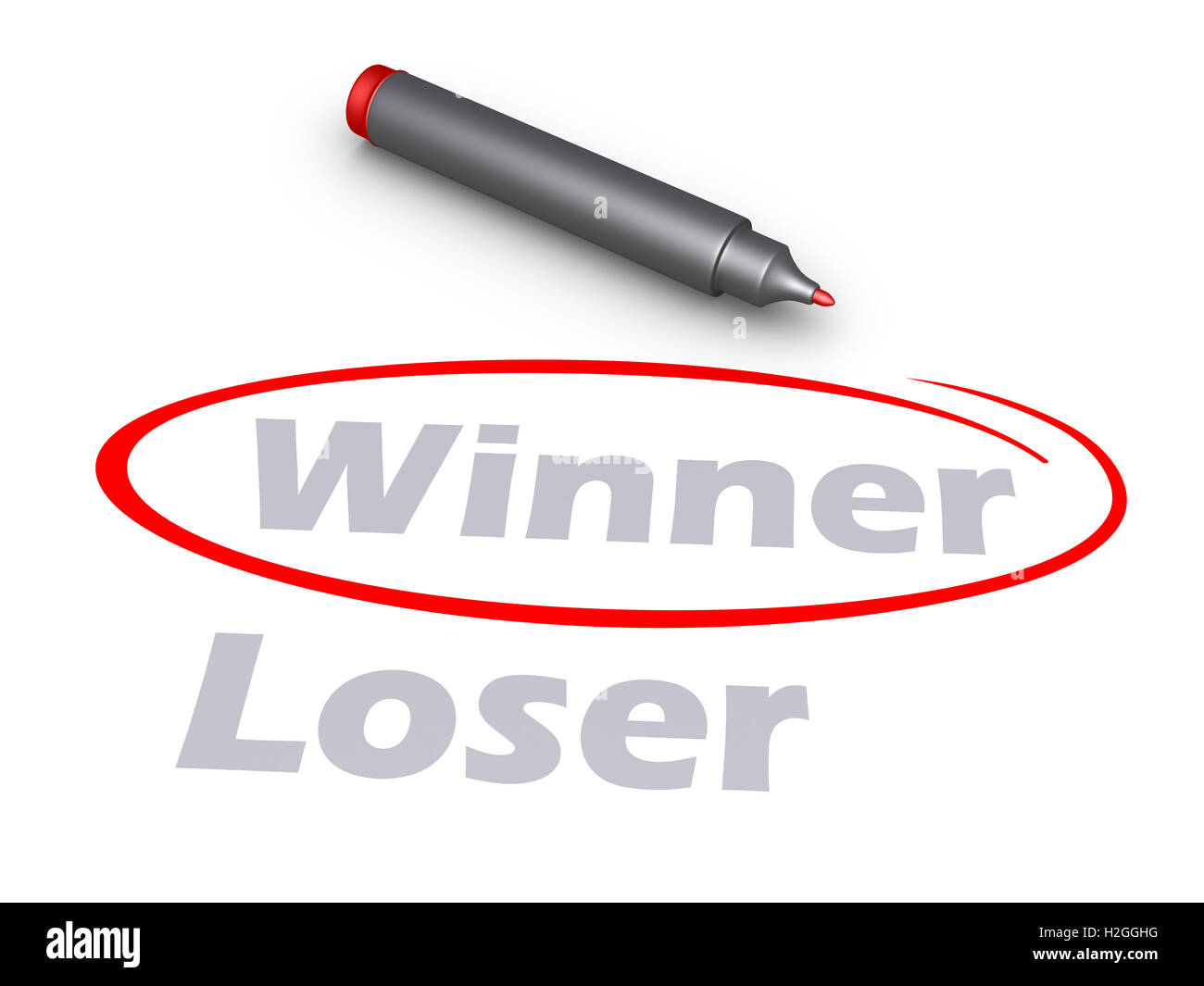 Selecting by circle the word Winner Stock Photo - Alamy