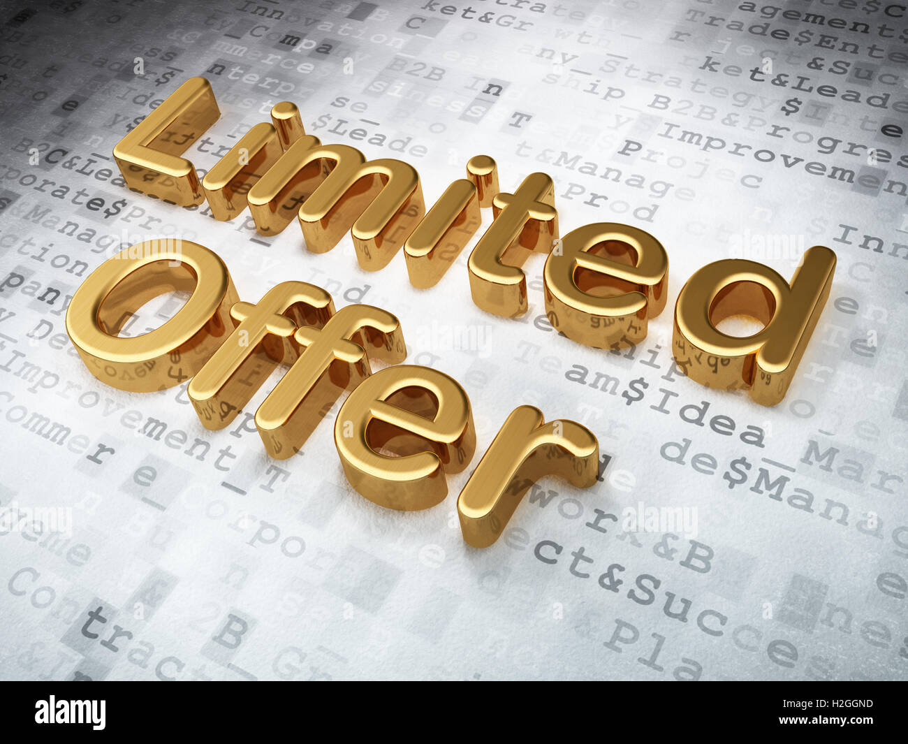 Business concept: Golden Limited Offer on digital background Stock ...
