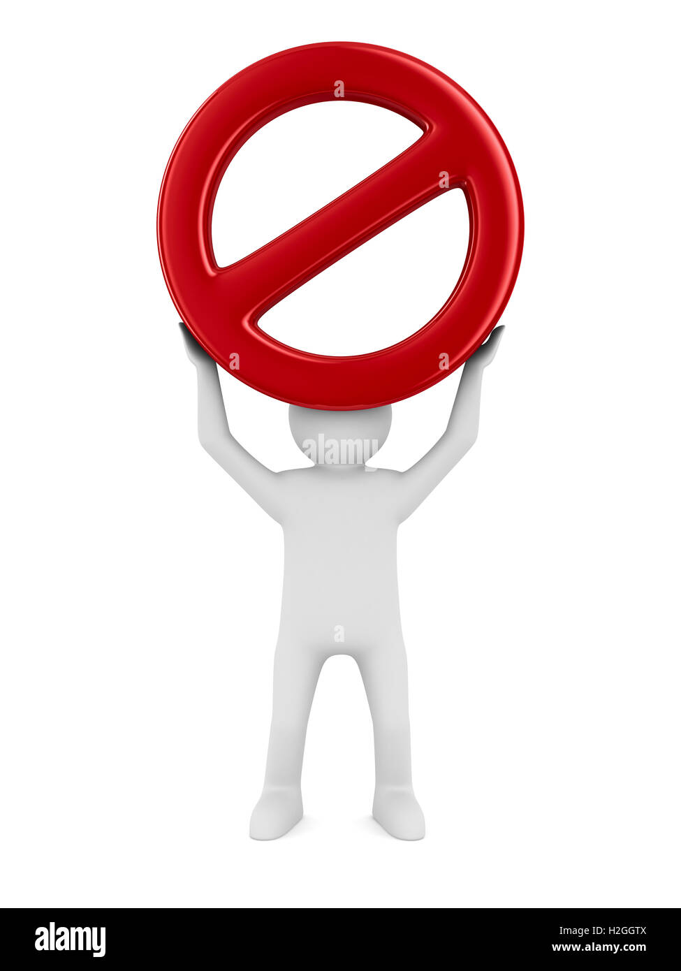 Sign forbidden on white background. Isolated 3D image Stock Photo - Alamy