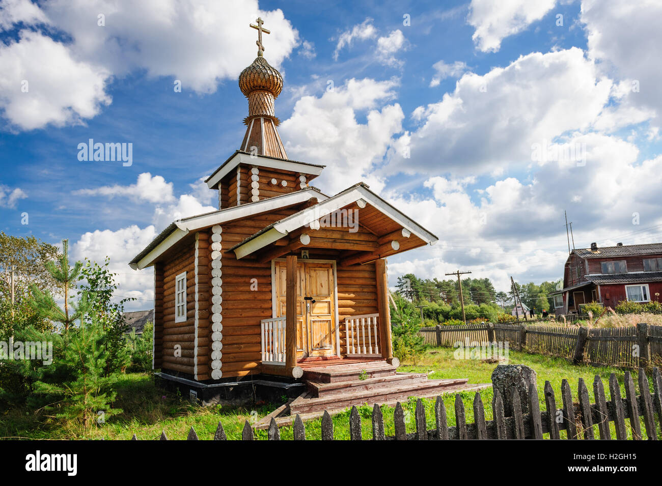 Small wooden church Stock Photo - Alamy