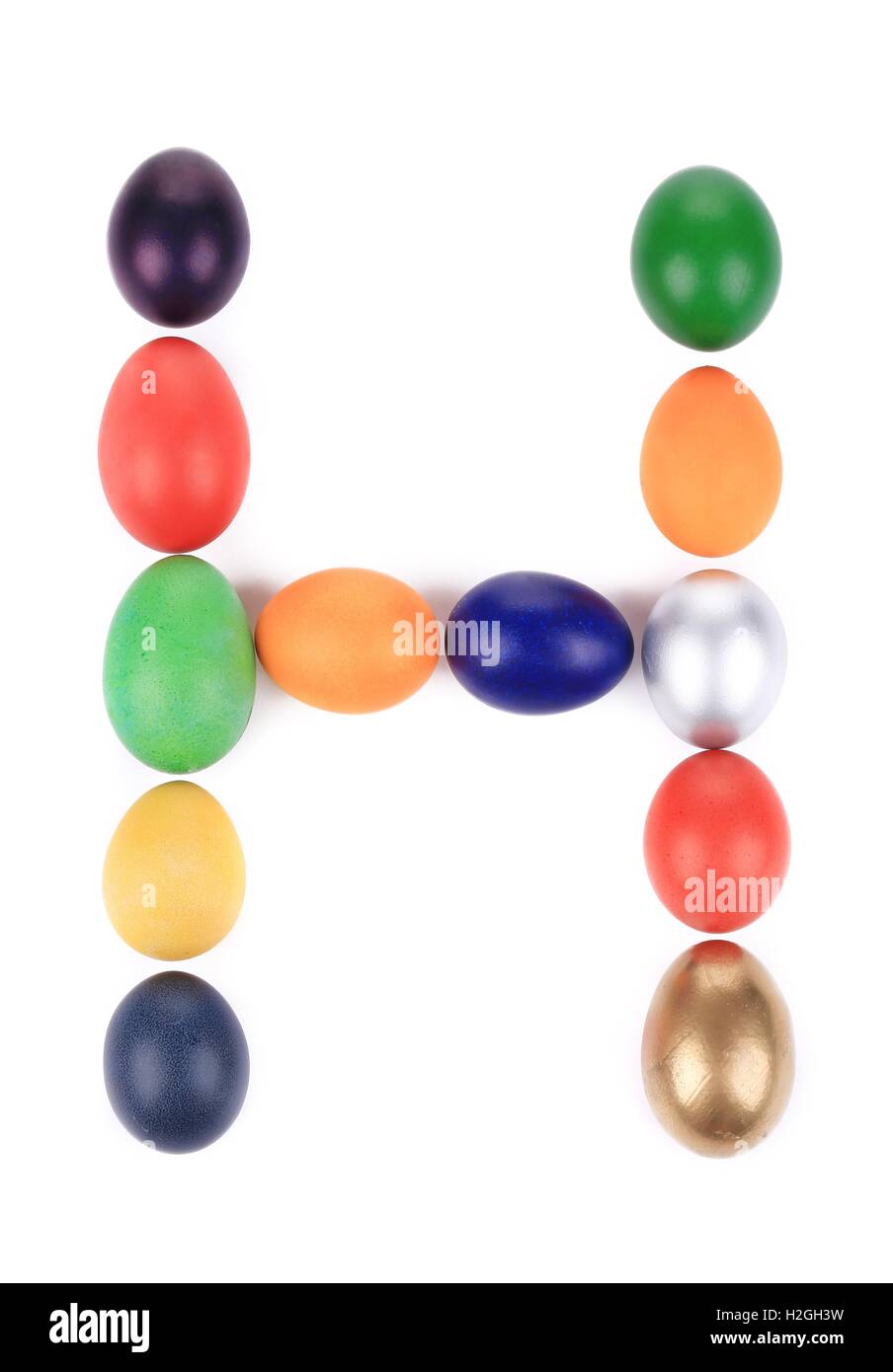 Letter H from the eggs for easter Stock Photo - Alamy