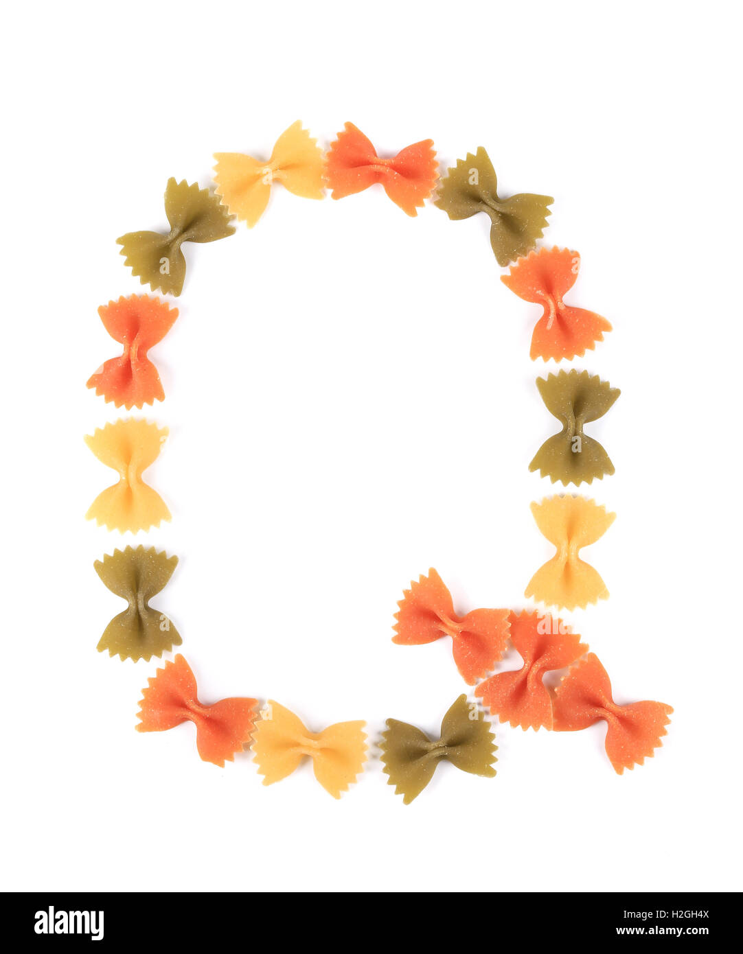 Letter Q from the colorful pasta Stock Photo - Alamy