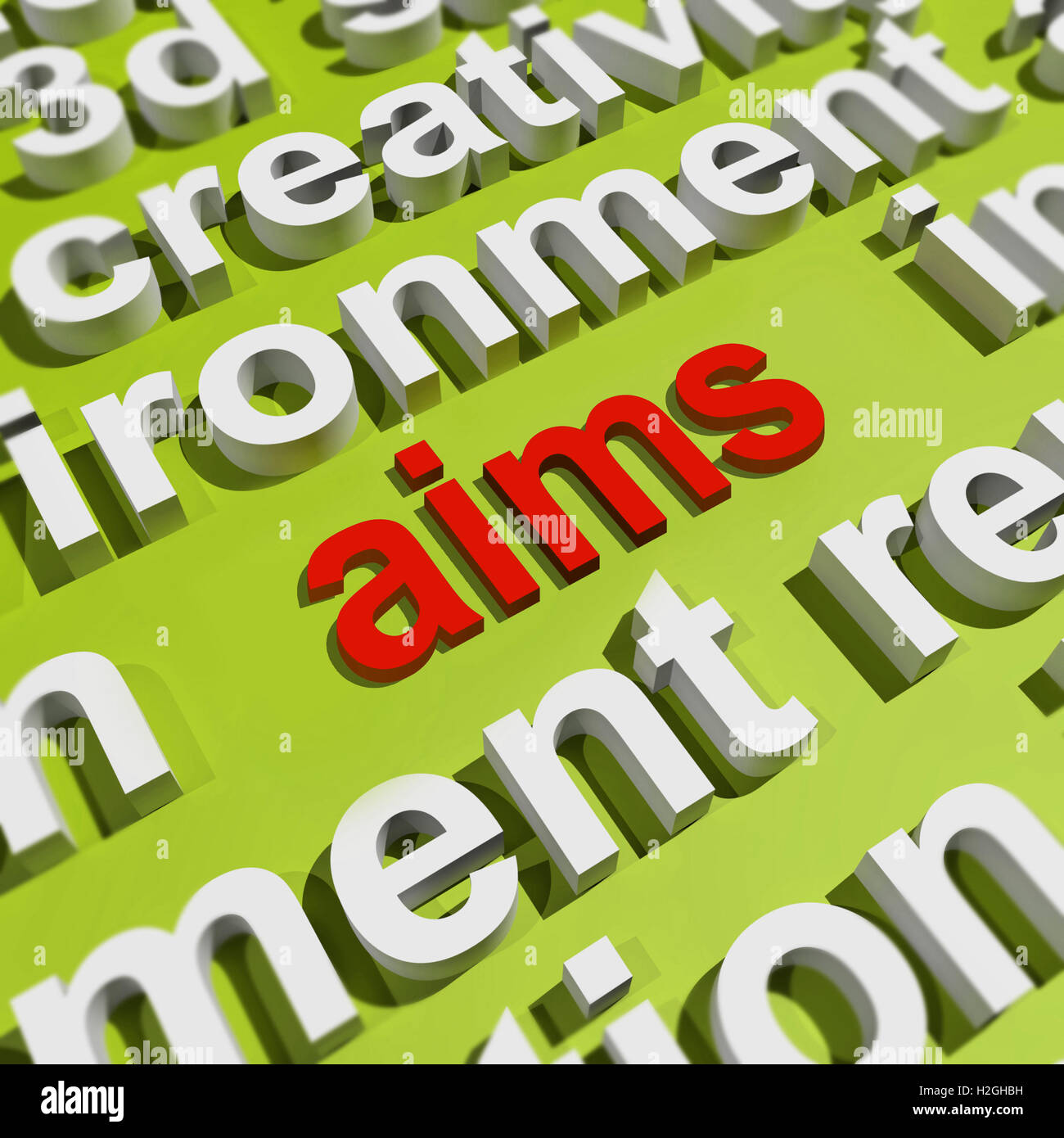 Aim In Word Cloud Shows Targeting Aspirations Stock Photo - Alamy