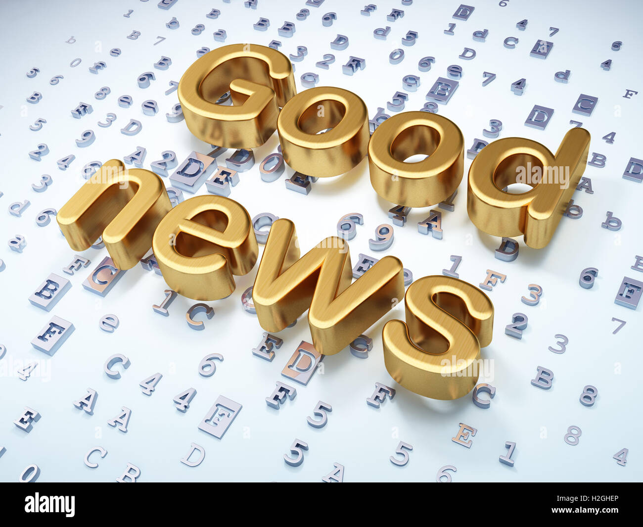 News concept: Golden Good News on digital background Stock Photo - Alamy