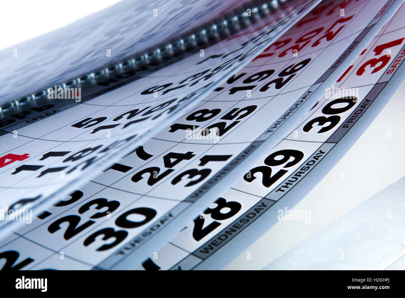 wall calendar with the number of days Stock Photo - Alamy