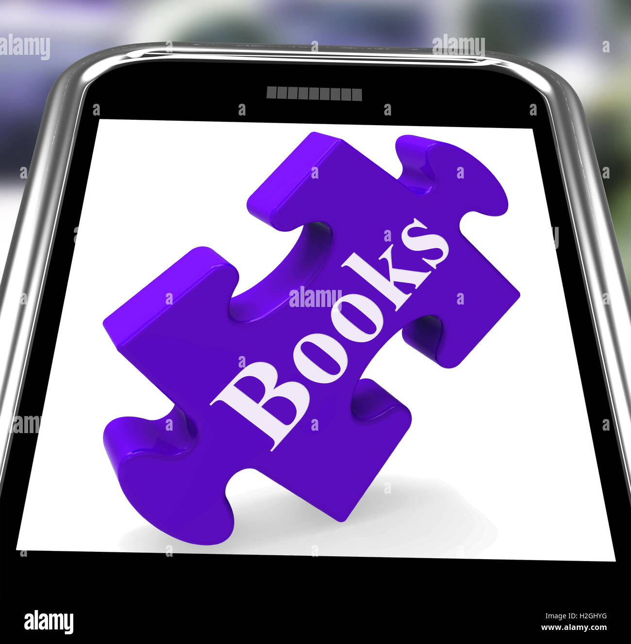 Books Smartphone Means E-Book Or Reading App Stock Photo - Alamy