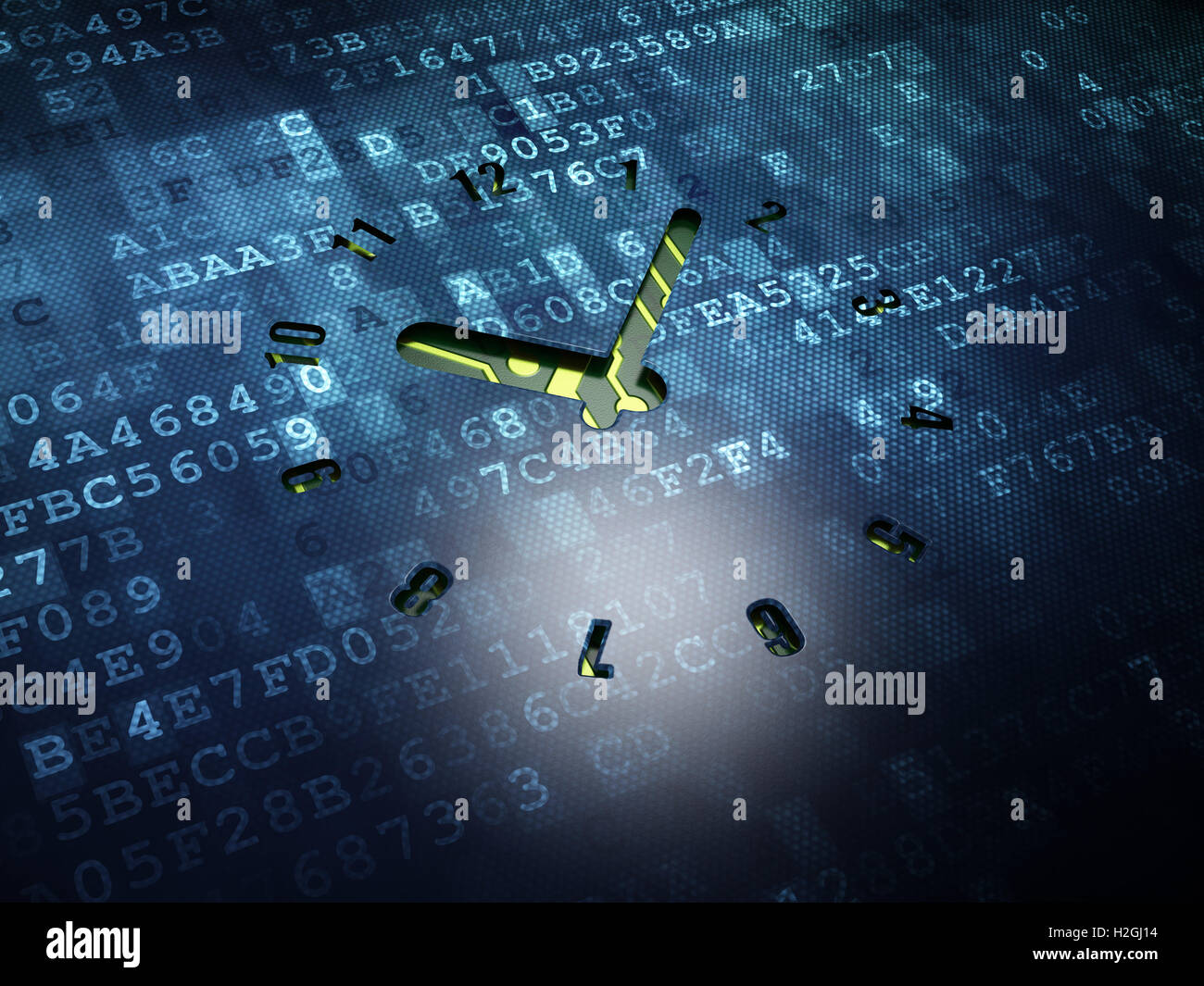 Timeline concept: Clock on digital screen background Stock Photo - Alamy