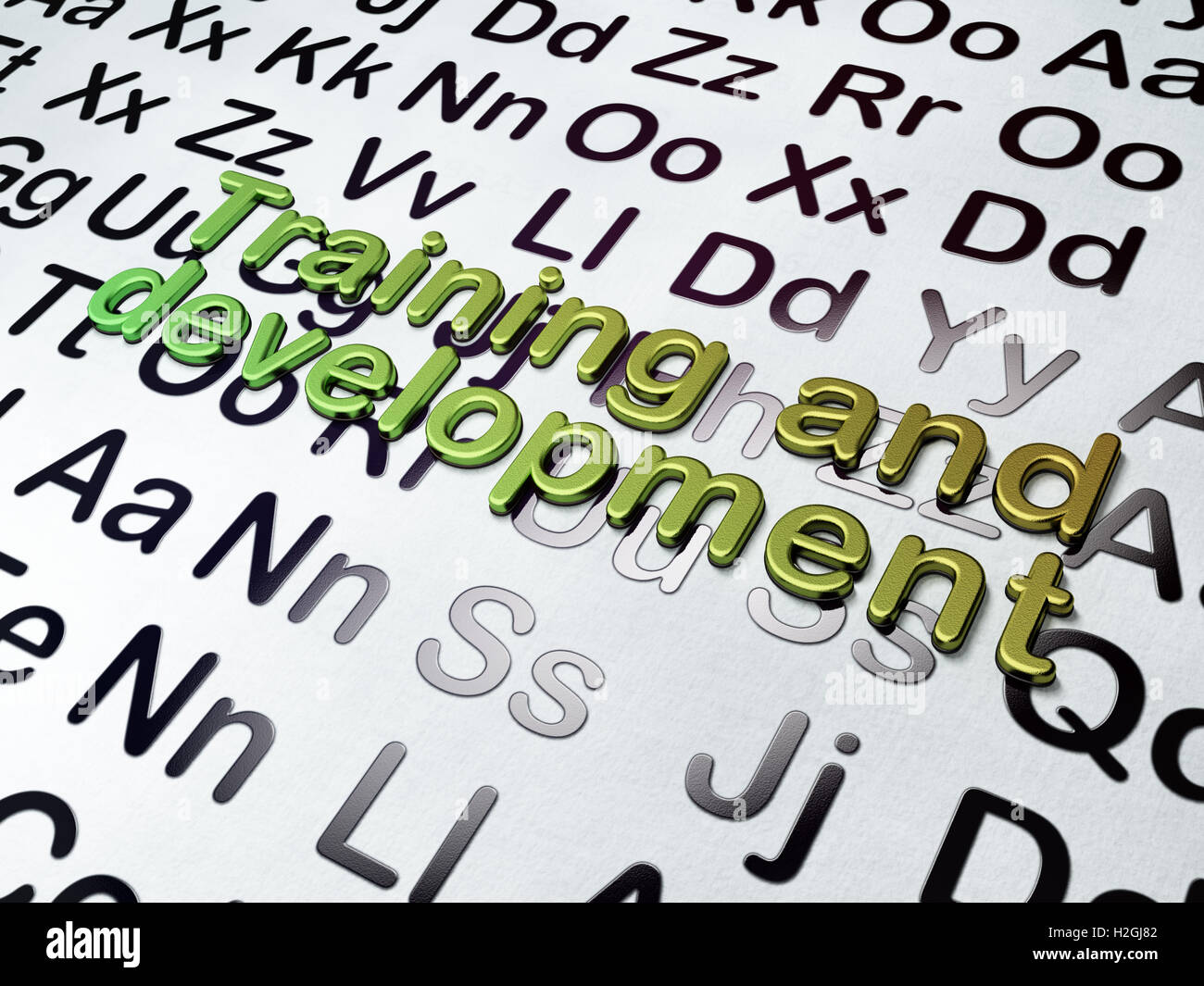Education concept: Training and Development on Alphabet background ...