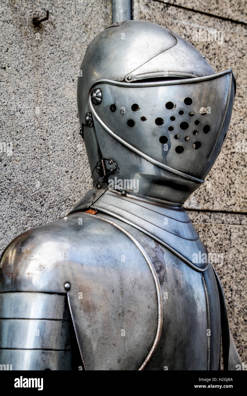 Spanish military armor, helmet and breastplate detail Stock Photo - Alamy