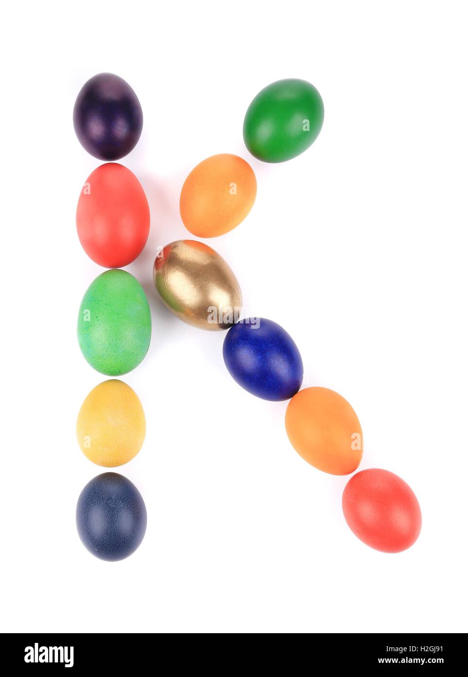 Letter K from the eggs for easter Stock Photo - Alamy