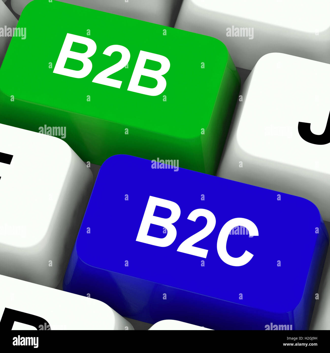B2B And B2C Keys Mean Business Partnerships Or Consumer Relation Stock ...