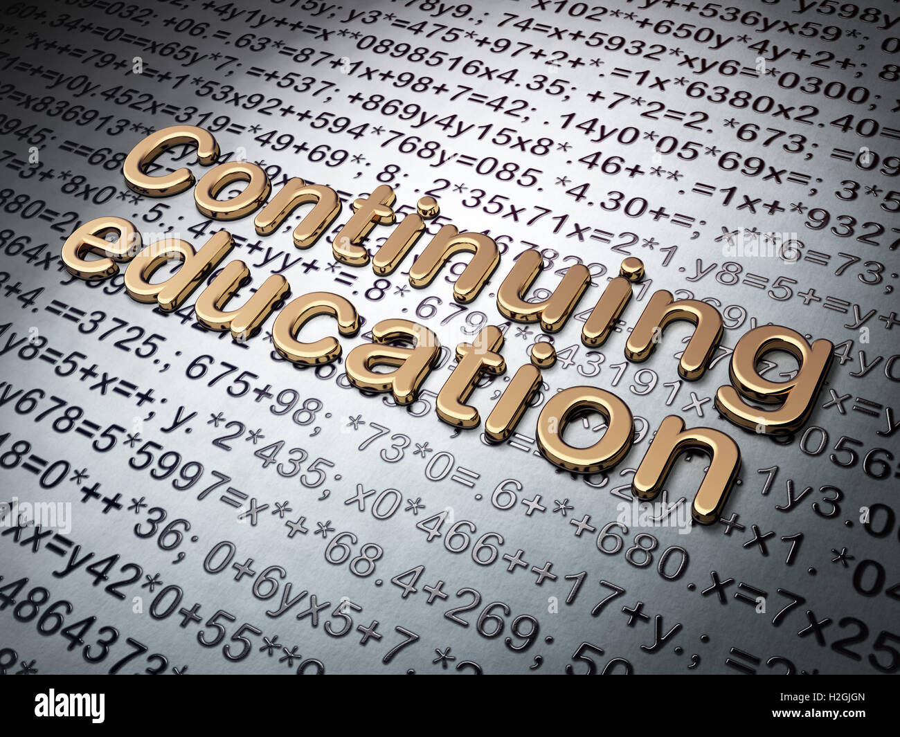 Education concept: Golden Continuing Education on Education background ...