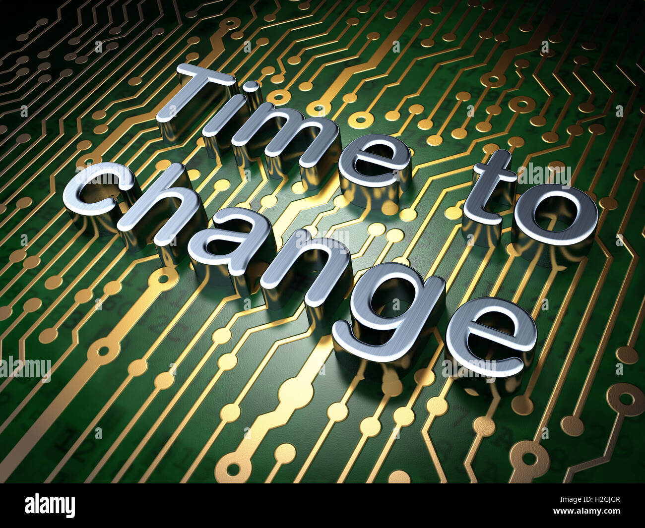 Time concept: Time to Change on circuit board background Stock Photo ...