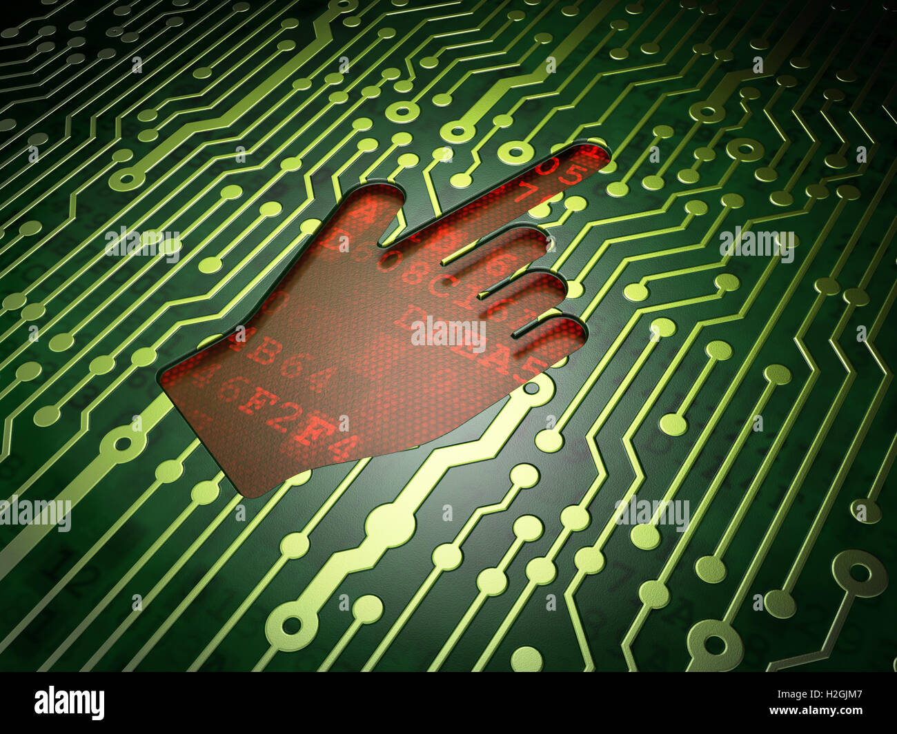 Web design concept: Mouse Cursor on circuit board background Stock ...