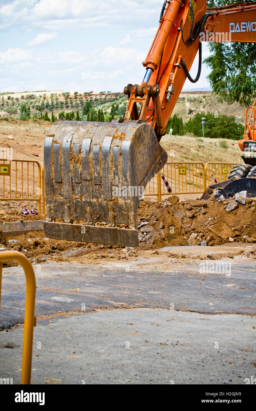 Construction site with excavating equipment Stock Photo - Alamy
