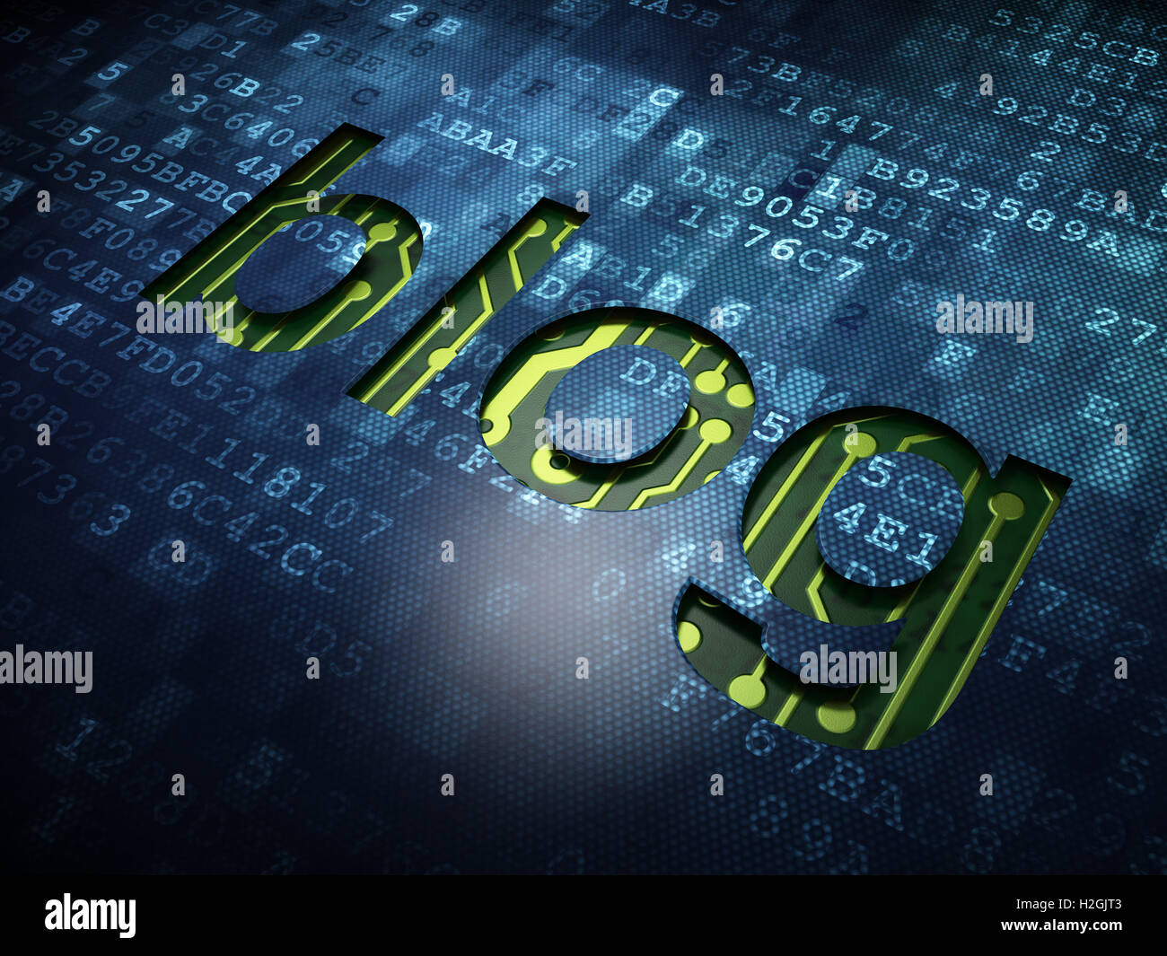 Web development concept: Blog on digital screen background Stock Photo ...