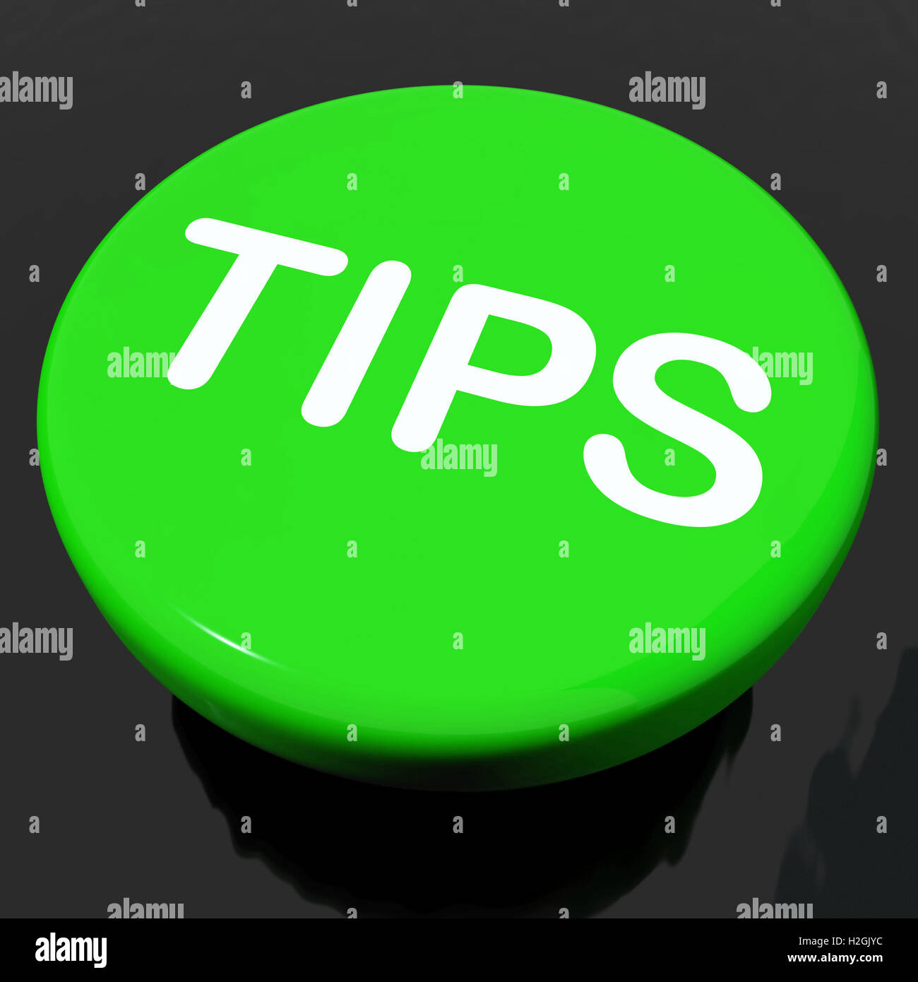 Tips Button Shows Help Suggestions Or Instructions Stock Photo - Alamy