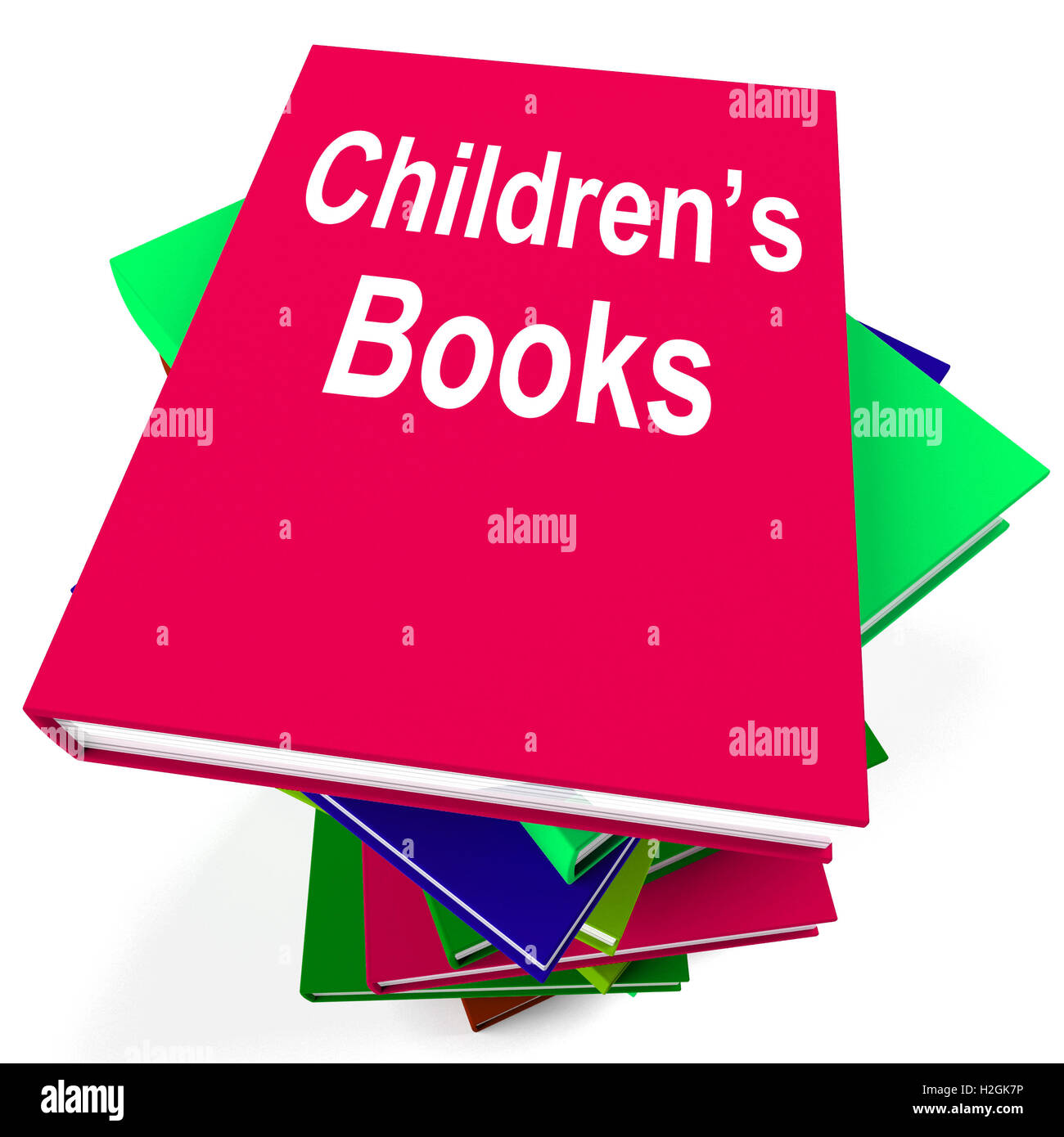 Children's Books Book Stack Shows Reading For Kids Stock Photo - Alamy