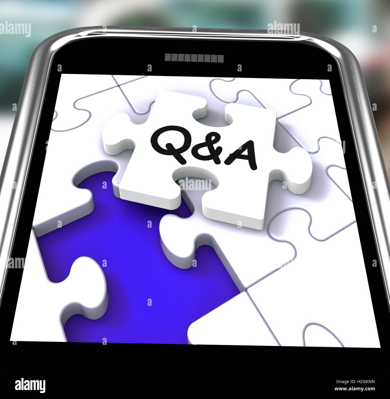 Q&A Smartphone Shows Questions Answers And Assistance Stock Photo - Alamy