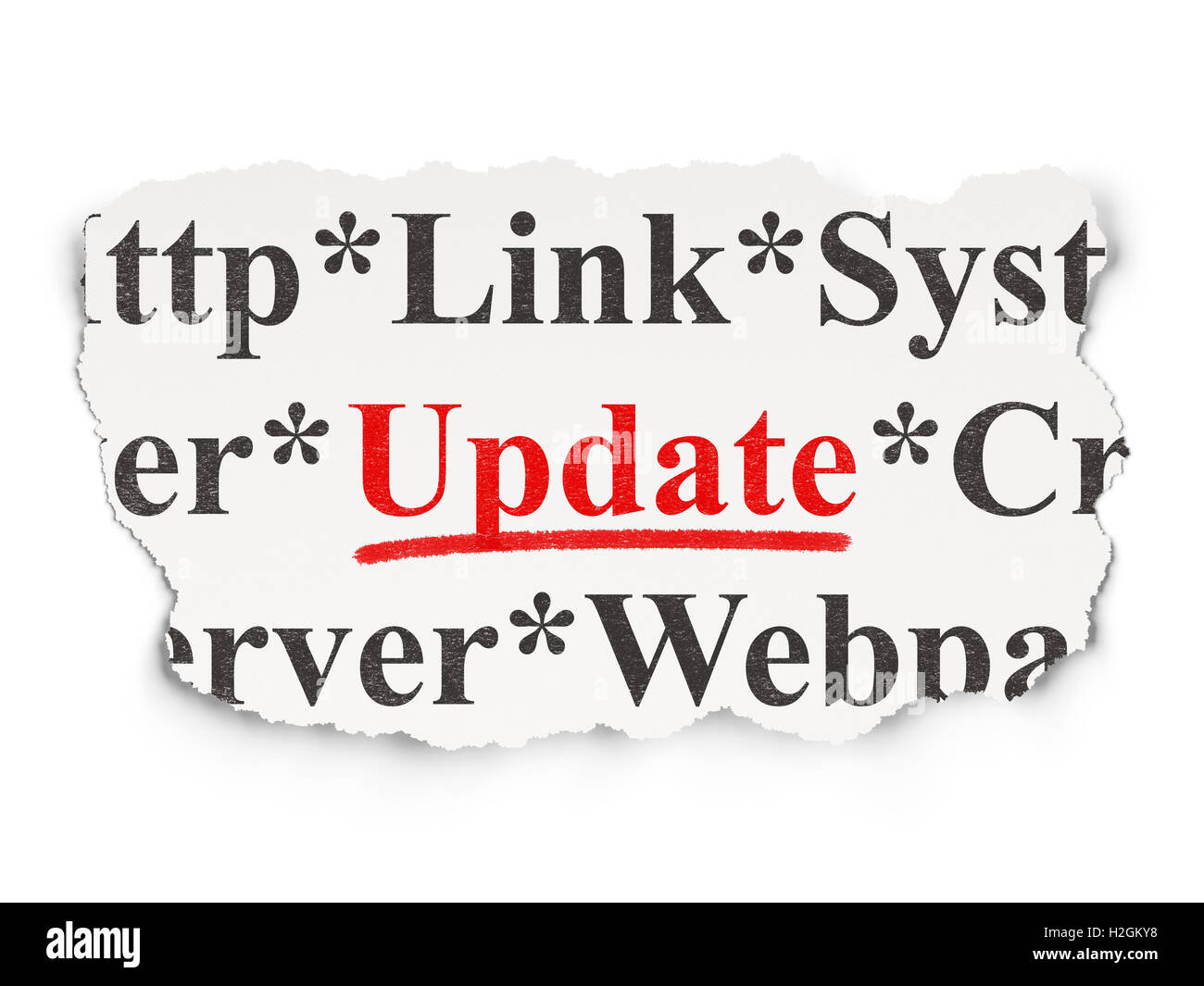 Web development concept: Update on Paper background Stock Photo - Alamy