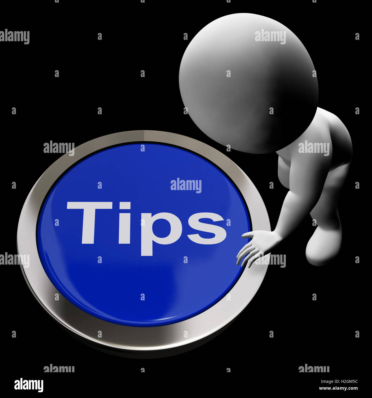 Tips Button Means Suggestions Pointers And Guidance Stock Photo - Alamy