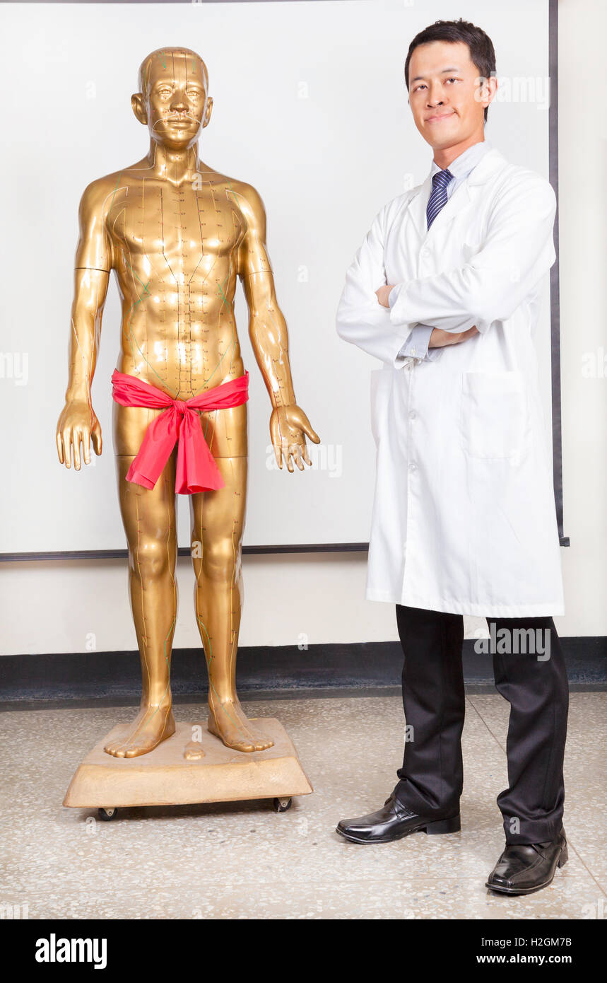 full of chinese medicine doctor and human body Acupoint model Stock ...