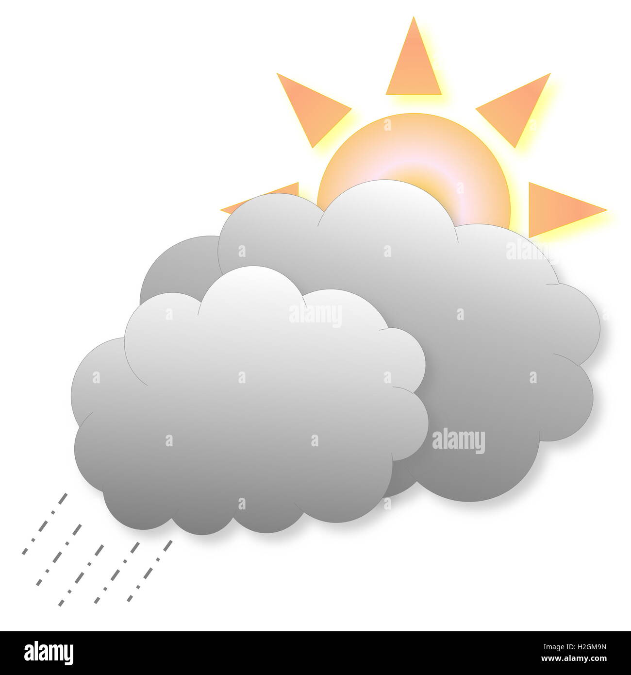 Rain and sun weather icon Stock Photo - Alamy