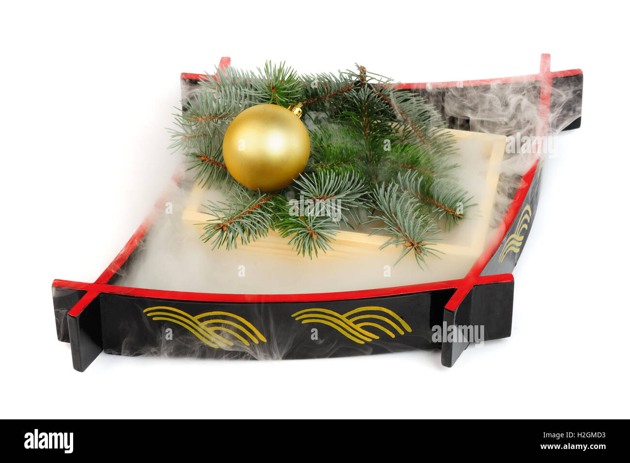 Christmas decoration with mist Stock Photo - Alamy