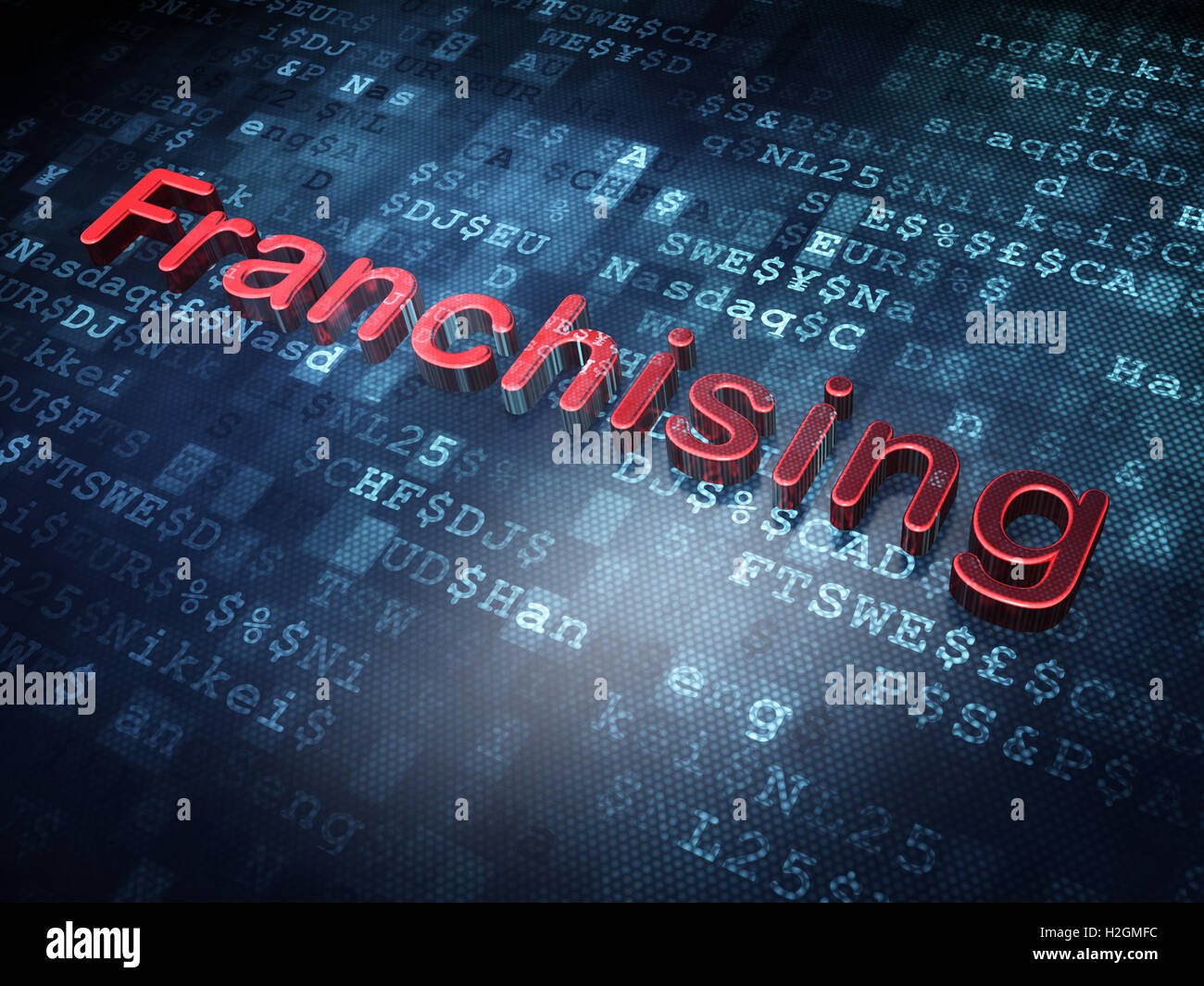 Finance concept: Red Franchising on digital background Stock Photo - Alamy