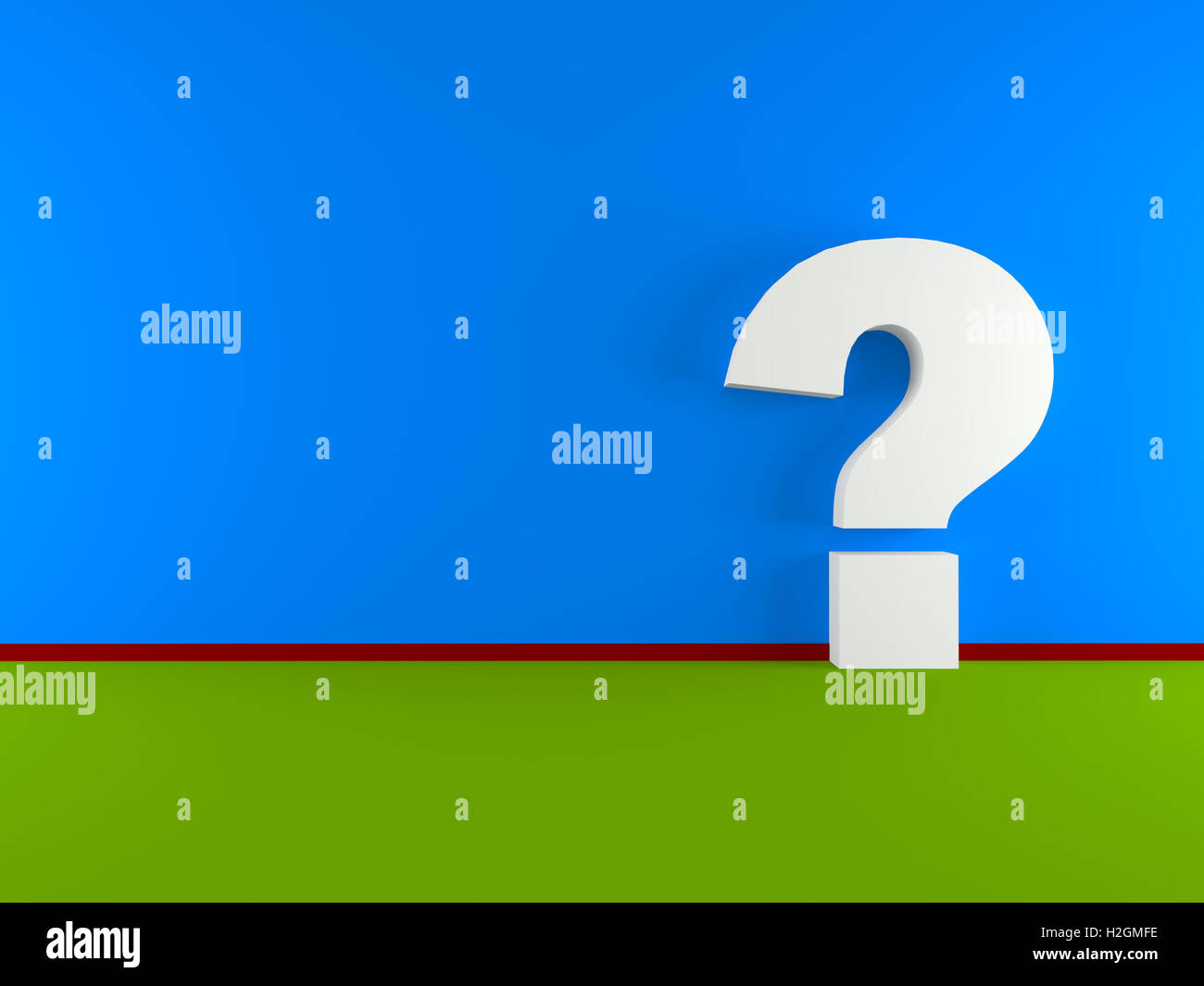 Question mark in a empty room Stock Photo - Alamy